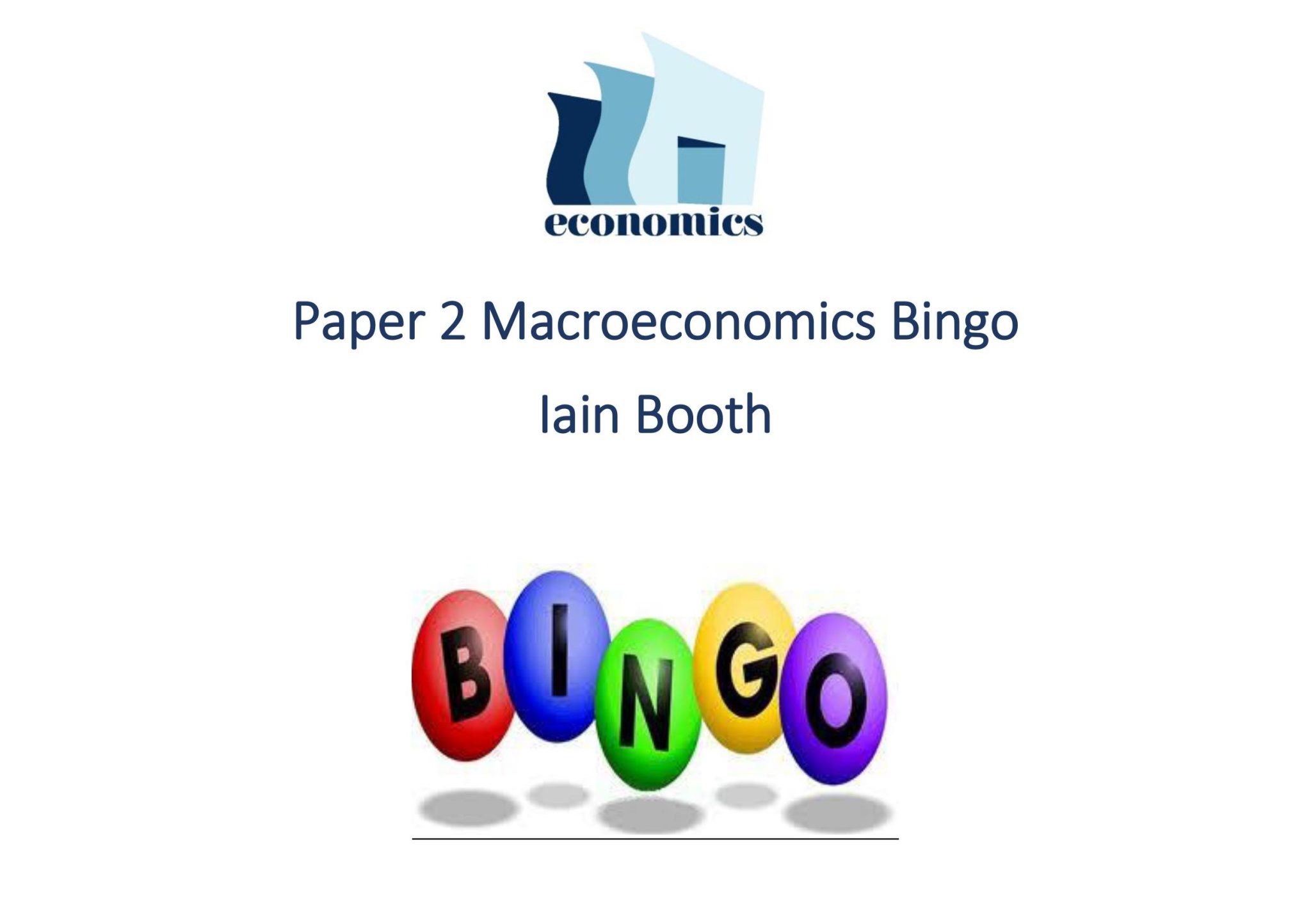 MACRO key word bingo – Economics Factory